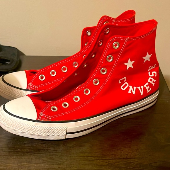 Converse | Shoes | Red Converse Smiley Face | Poshmark